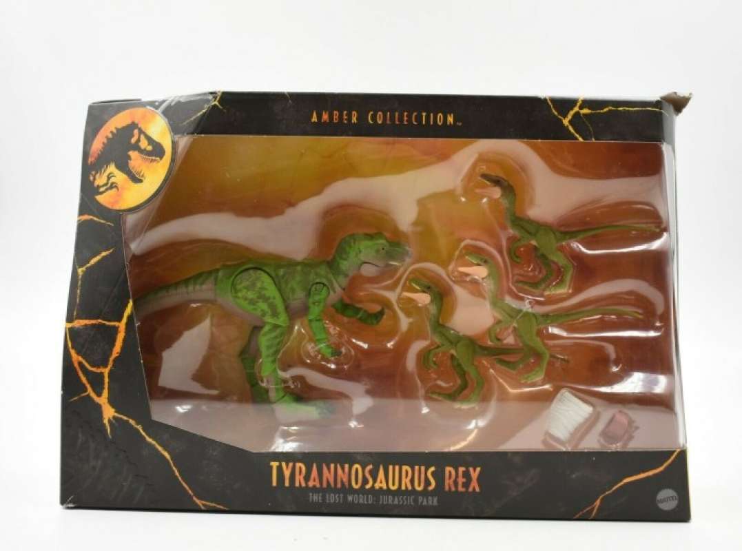 Promo Mattel Jurassic World Amber Collection Juvenile T-Rex & Compy ...