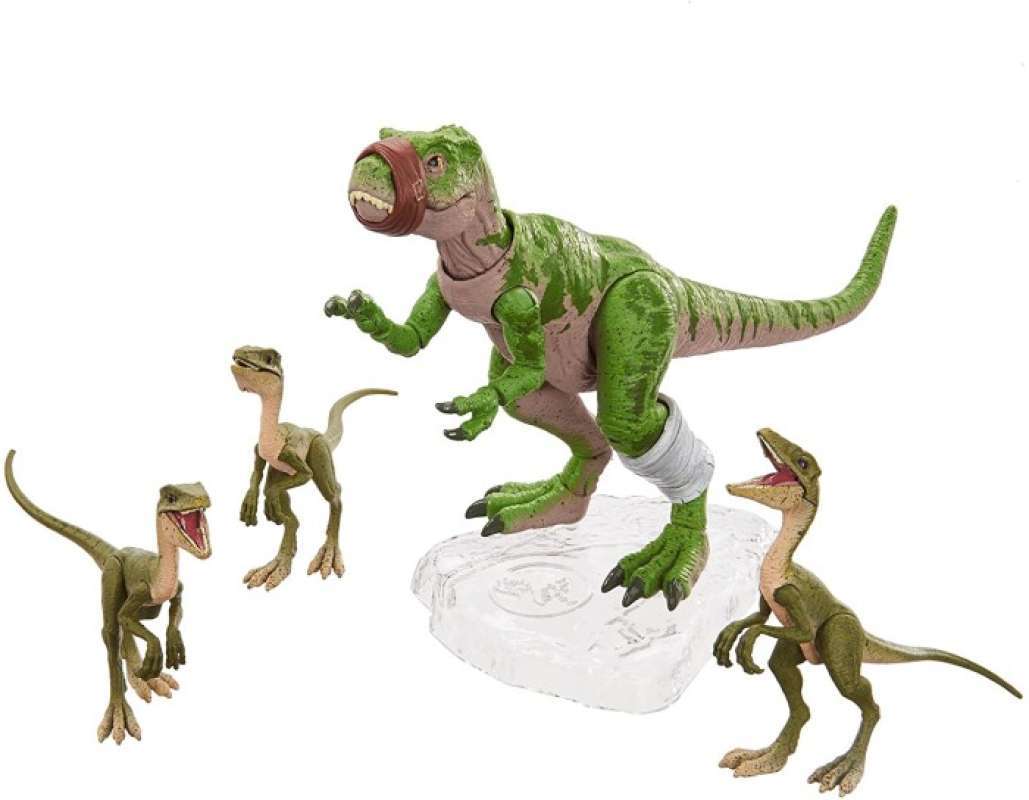 Promo Mattel Jurassic World Amber Collection Juvenile T-Rex & Compy ...