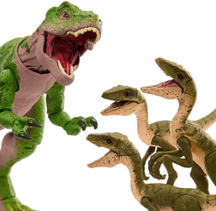 Promo Mattel Jurassic World Amber Collection Juvenile T-Rex & Compy ...