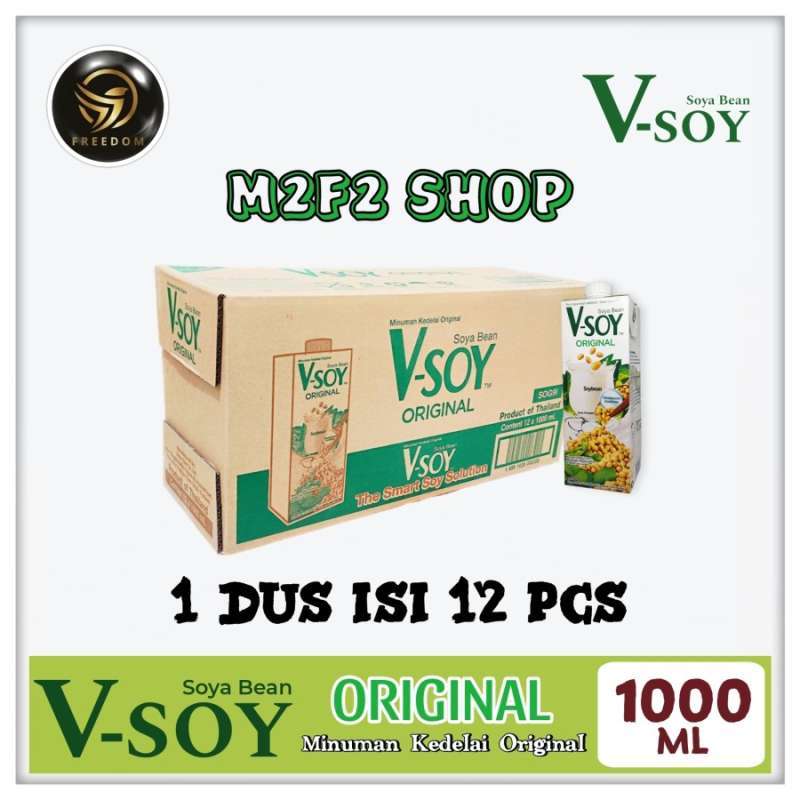 Promo V-Soy Soya Bean Milk Original | Susu Kedelai Kotak UHT - 1000 ml ...