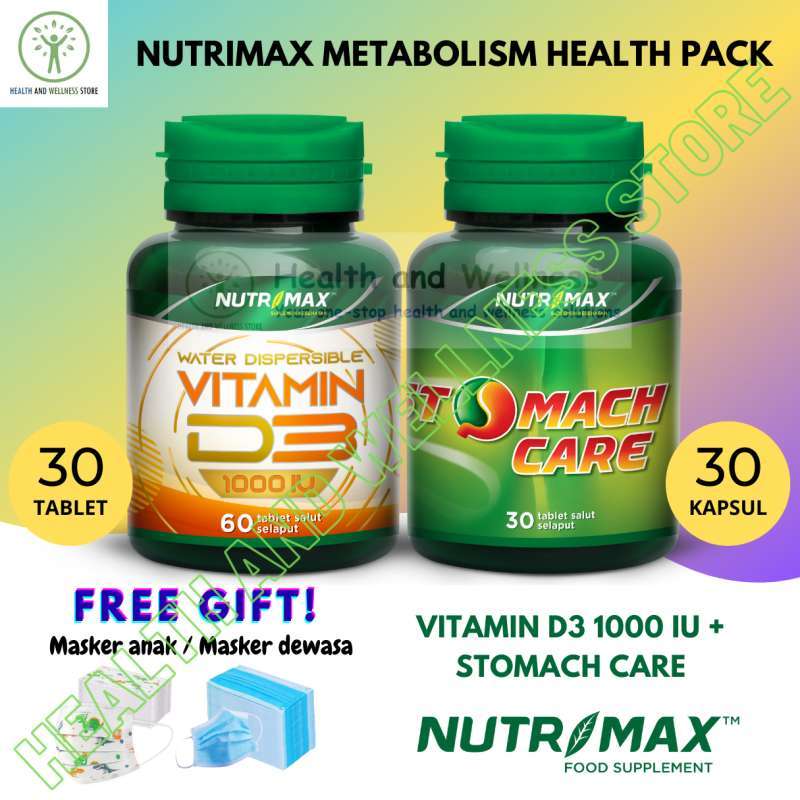 Jual PAKET NUTRIMAX STOMACH CARE 30 TABLET DAN VITAMIN D3 1000 IU 60 ...
