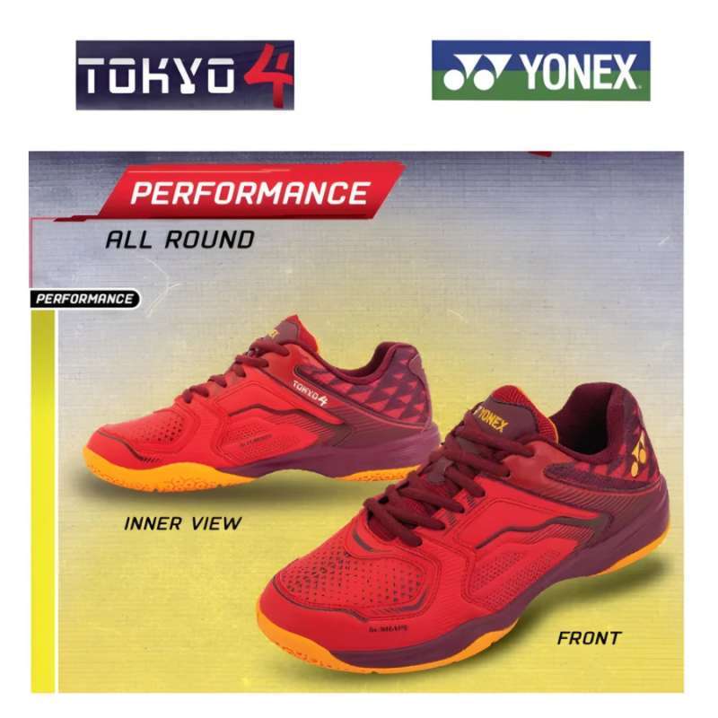 Promo New Sepatu Badminton Yonex Tru Cushion Tokyo 4 Mars Red - 43 ...