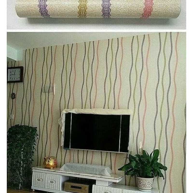 Jual Home Wallpaper Sticker Dinding Garis 3 Benang - 45cm X 10 M Di Seller Grand Pasaraya ...