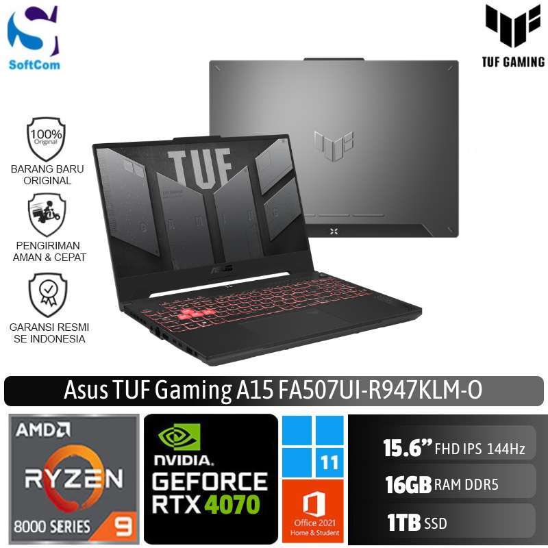 Promo Asus Tuf Gaming A15 Fa507ui R947klm Laptop Gaming [r9 8945h/16gb ...