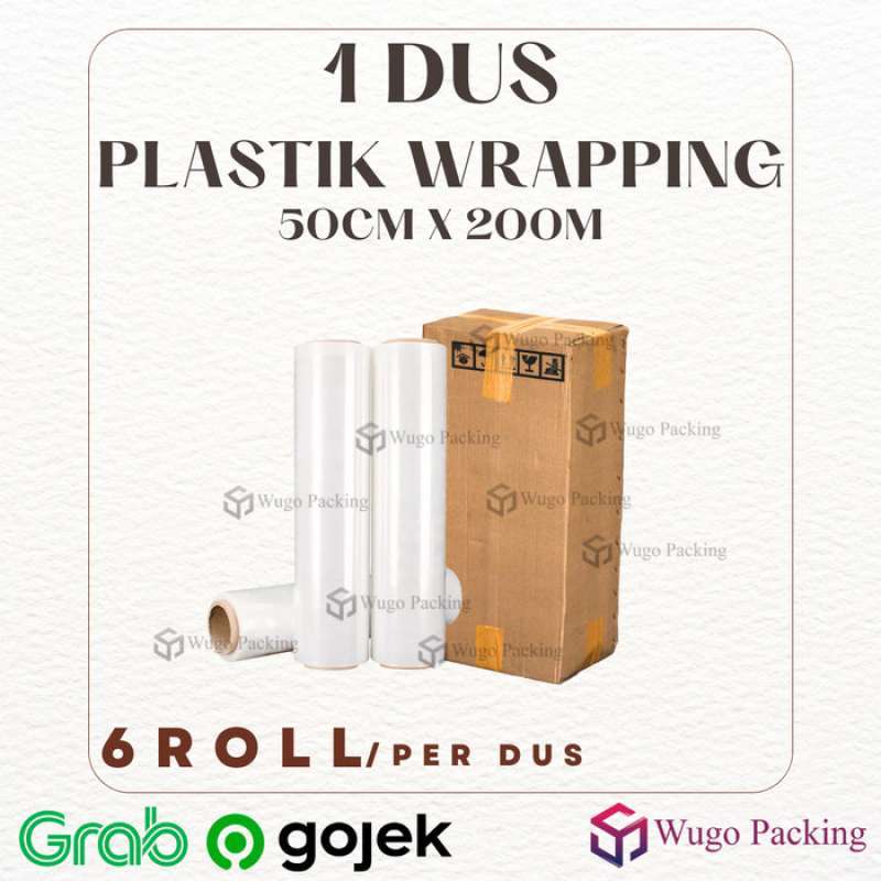 Promo Plastik Wrapping 50cm X 200m / 17 Mikron Bening 1 Dus Isi 6 Roll ...