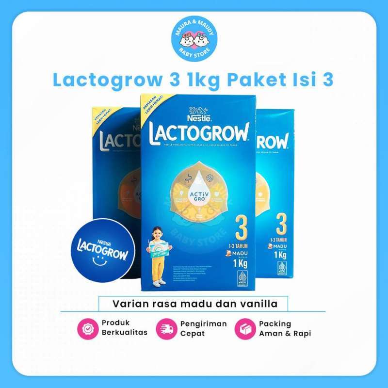 Jual Lactogrow 3 Susu Formula Pertumbuhan Anak 1-3 Tahun 1kg Paket Isi ...