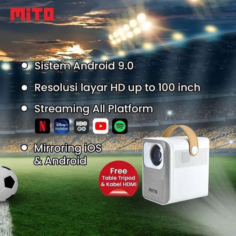 Promo Mito Smart Projector Stream P100 Android 9.0 Wifi Bluetooth Proyektor Diskon 27% Di Seller ...