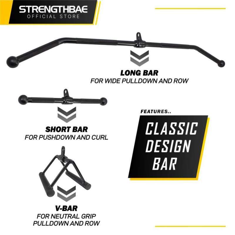 Jual Classic Cable Attachment | Lat Pulldown Row Bar D V Handle Tricep ...