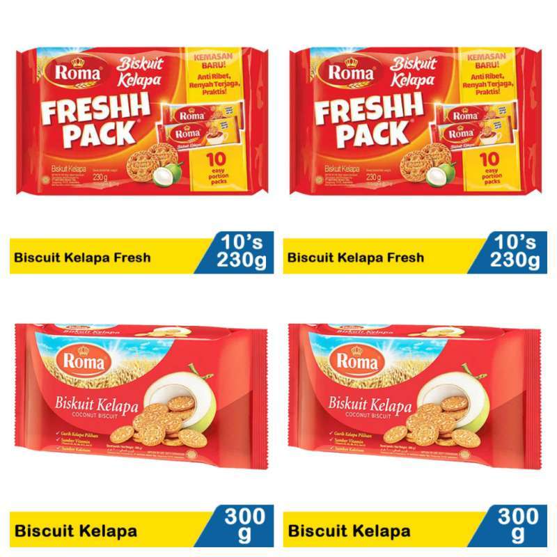Jual Roma Biskuit Kelapa 230g 300g / 230gr 300gr / 230 300 Gram Coconut ...