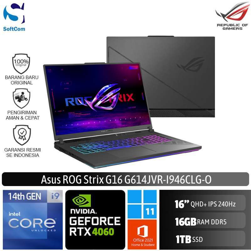 Promo Asus Rog Strix G16 G614jvr I946clg Laptop Gaming [core I9 14900hx ...