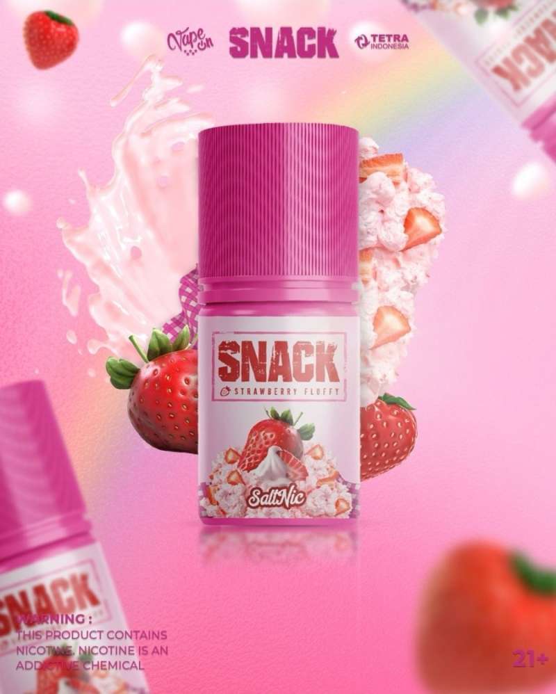Jual Snack Saltnic V5 25mg 30ml Strawberry Fluffy Salt Nic Liquid Pods ...