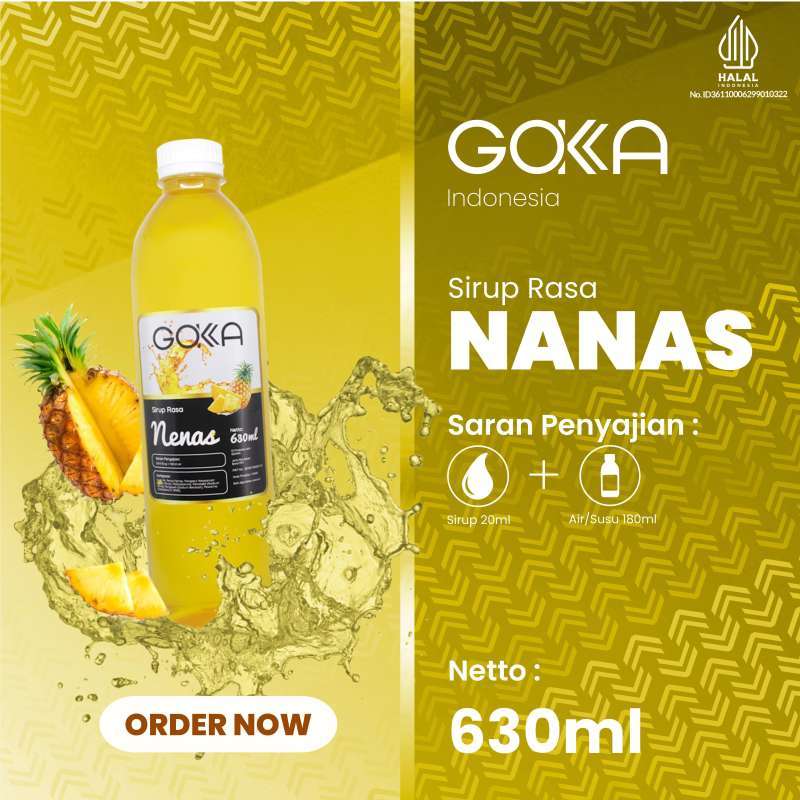 Jual Minuman Sirup Gokka Rasa Nanas / Syrup Nanas Gokka 630ml Di Seller ...