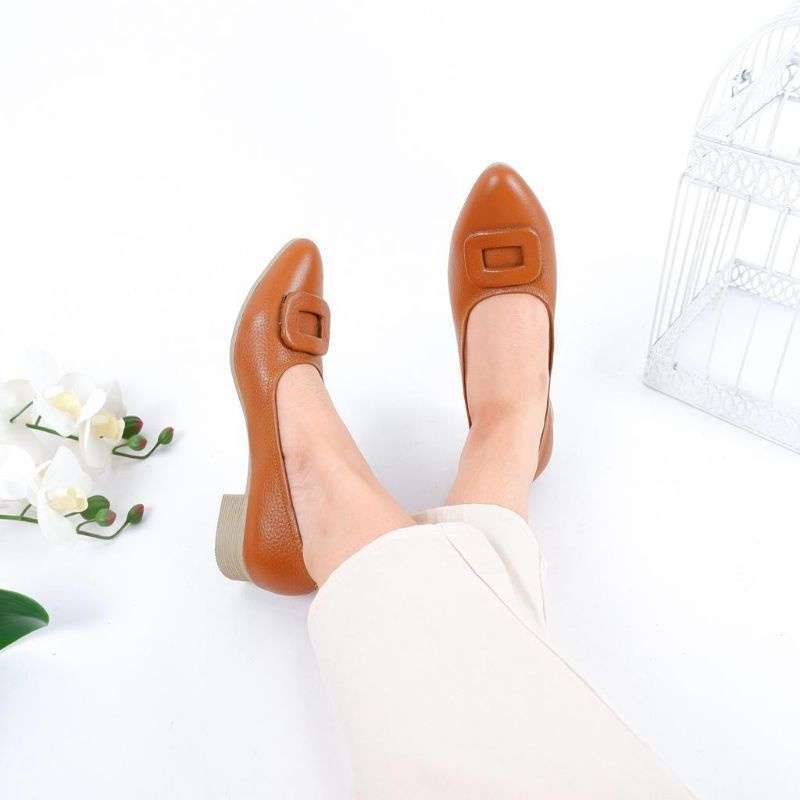 Promo Wolfs Sepatu Wedges Kulit Sapi Karrie Series - Tan 36 Diskon 32% ...