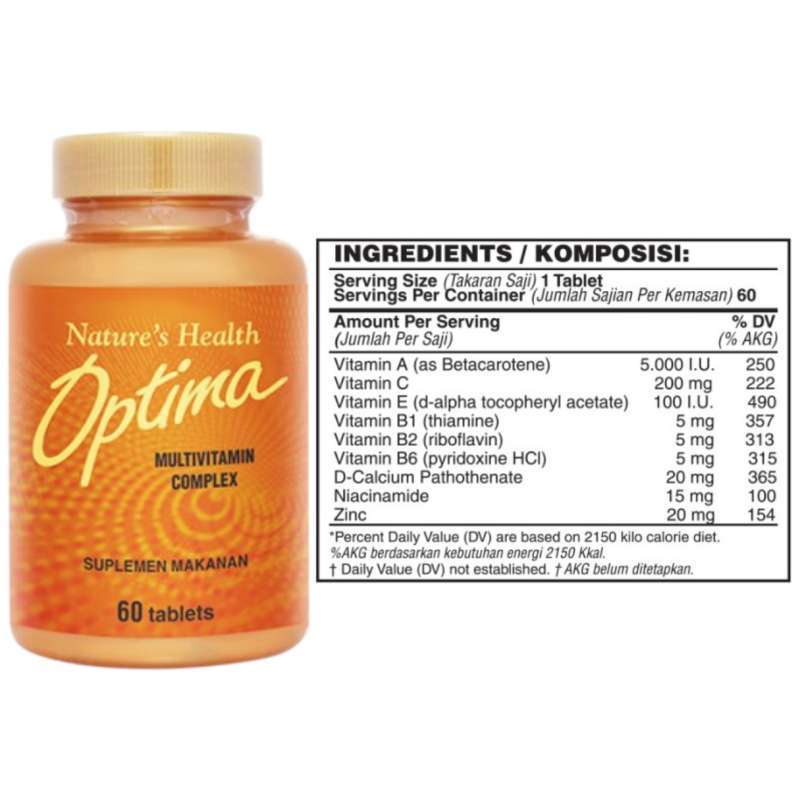 Jual Natures Health Optima Multivitamin Complex 60 Tablets Di Seller ...