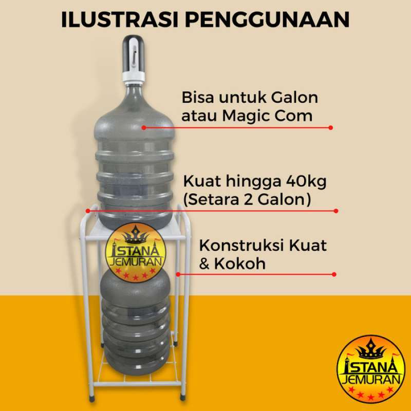 Promo Rak Galon Dispenser Besi 2 Tingkat Susun Warna Putih Diskon 33% ...