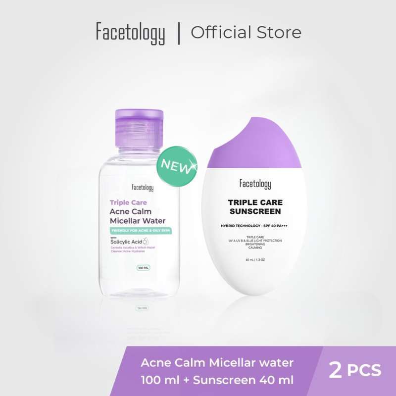 Promo Facetology Triple Care Acne Calm Micellar Water 100ml & Triple ...