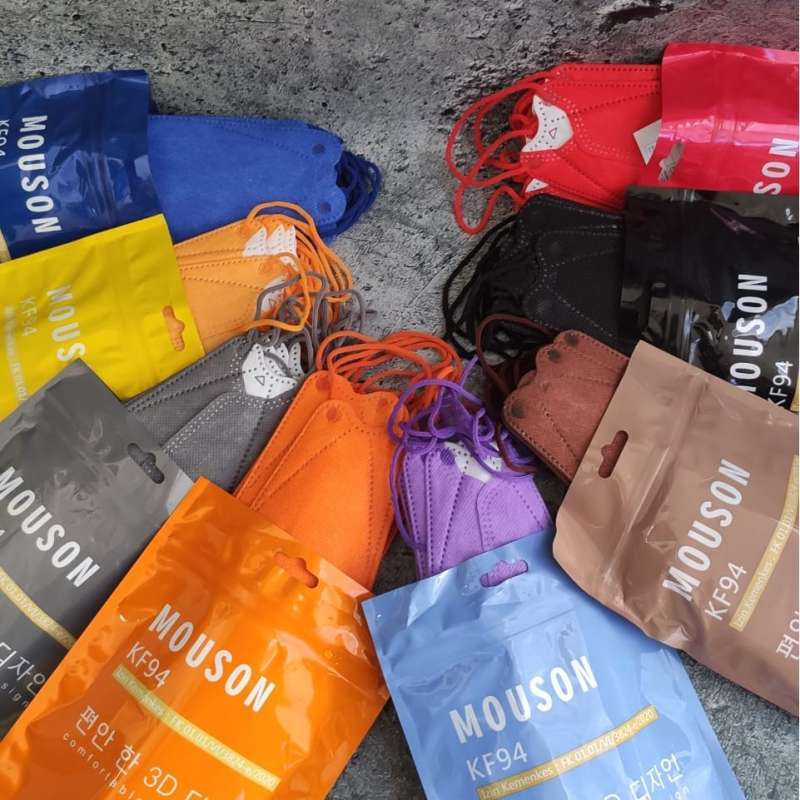 Promo Mouson Model Kf95 Masker Polos Aneka Warna Isi 10 Pcs - Cream ...