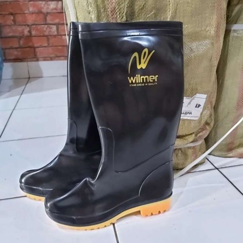Jual Sepatu Boots Karet Boot Hitam Pria Kerja Safety Proyek Bot Panjang ...