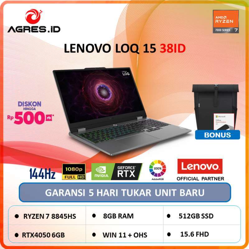 Promo Lenovo Loq 15 38id Rtx4050 6gb - Ryzen 7 8845hs 8gb 512gb 15.6 ...