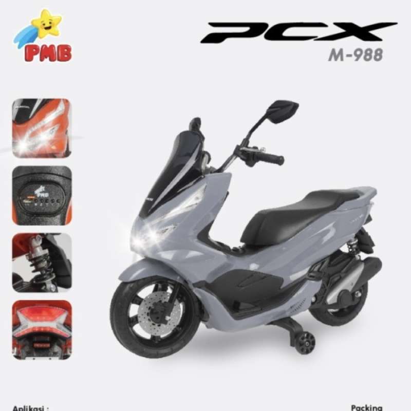 Promo Motor Aki Anak Pmb Pcx 988 M988 Motor Mainan Anak - Abu-abu ...