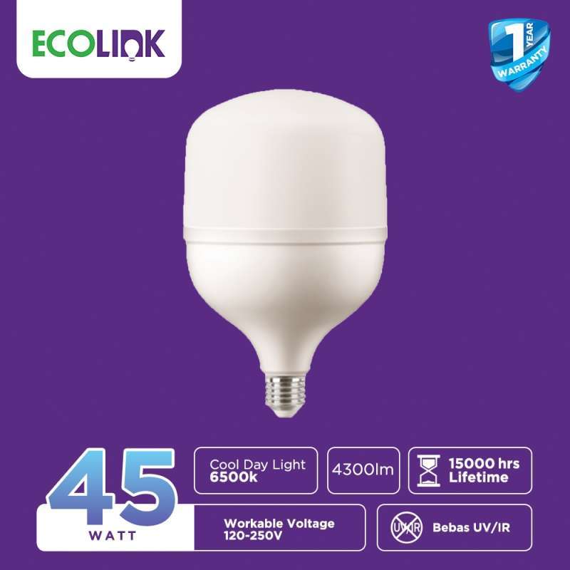 Promo Ecolink Lampu Bohlam Led Bulb Capsule 45W Putih Cool Day Light ...