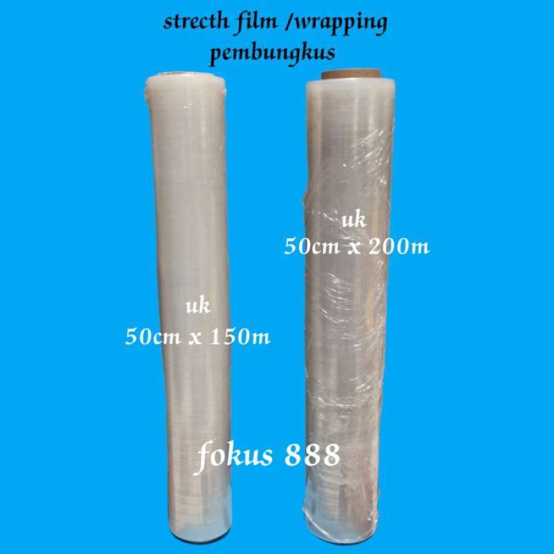 Promo Stretch Film Uk 50cm X 200m,plastik Wrapping Barang Diskon 23% Di ...