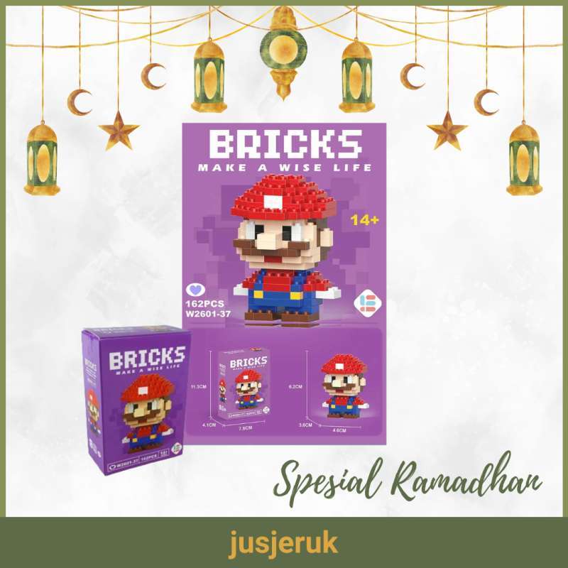 Promo Jfactory Mainan Balok Susun Karakter Mario Lego Figure 162pcs ...
