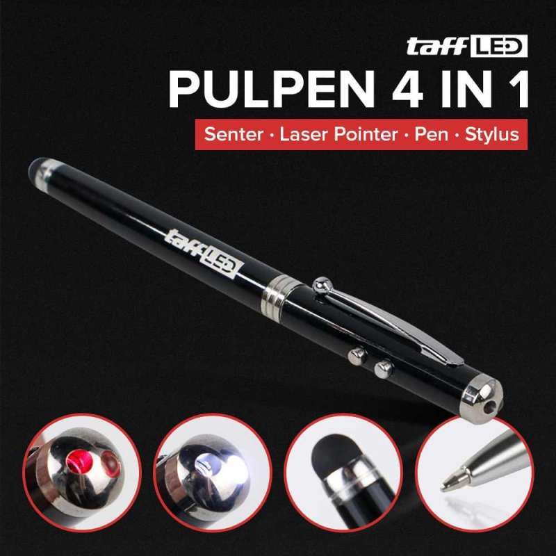Jual Pulpen 4 In 1 Senter Laser Pointer Pen Dan Stylus Tinta Hitam ...