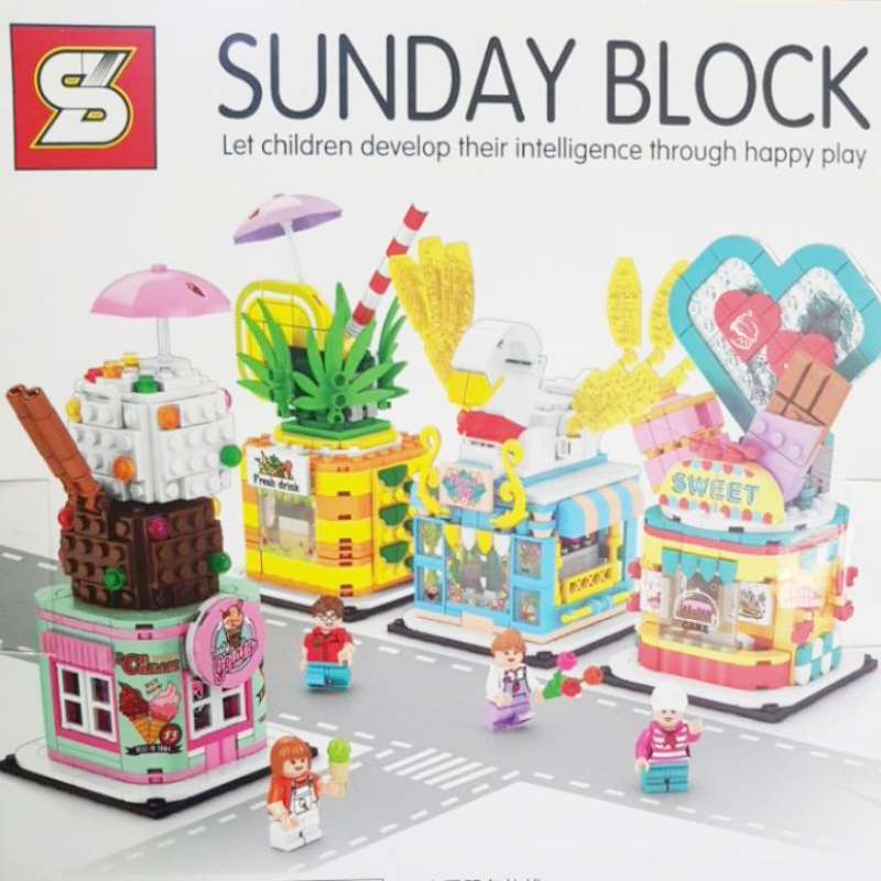 Promo Sy 5202 - 5207 Sunday Block Shop Series / Mainan Balok Susun Series - Sy 5204 Ice Cream ...