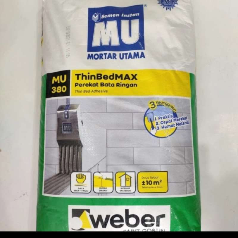 Jual Mu 380 Mu380 Mortar Utama Semen Instan Perekat Hebel Bata Ringan ...