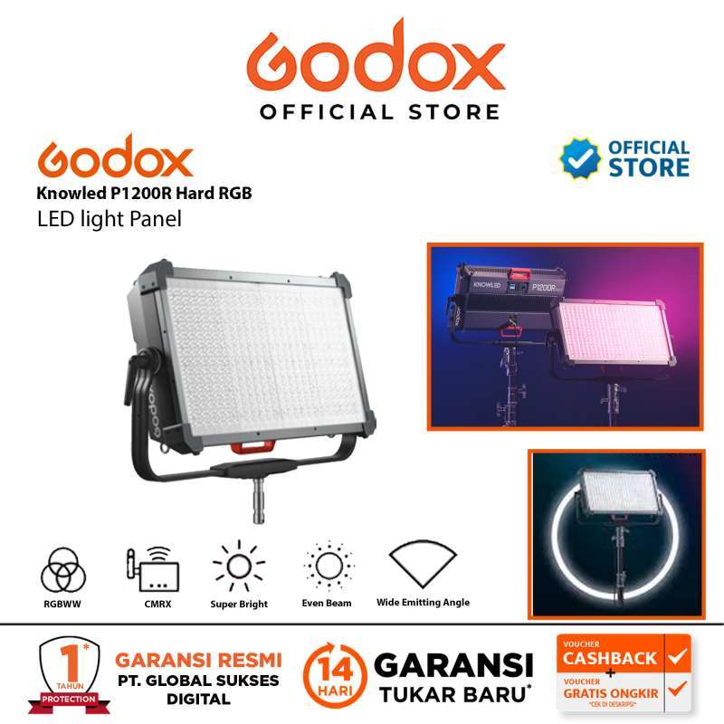 Jual Godox Knowled P1200r Hard Rgb Led Light Panel Di Seller Godox - Godox Official Store - Kota ...