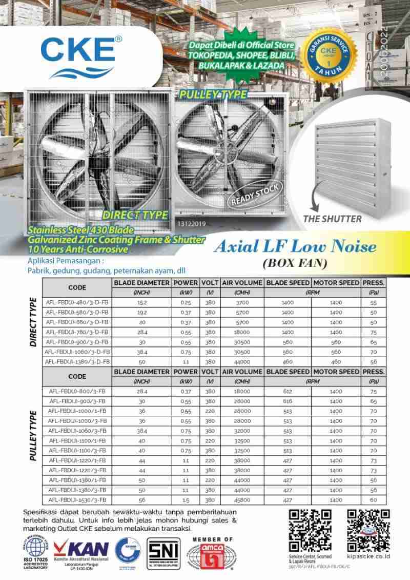 Promo Cke Axial Box Fan Low Noise Afl Fbd(j) 800 3 Fb 28.4 Inch Diskon ...