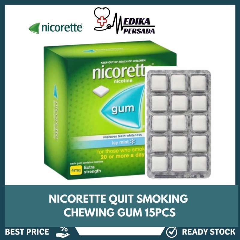 Promo Nicorette Quit Smoking Chewing Gum Strip 15pcs - Permen Pengganti ...