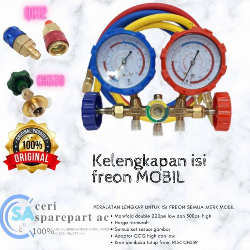 Promo Paket Lengkap Isi Freon Ac Mobil Alat Manifold Double Diskon 30% ...