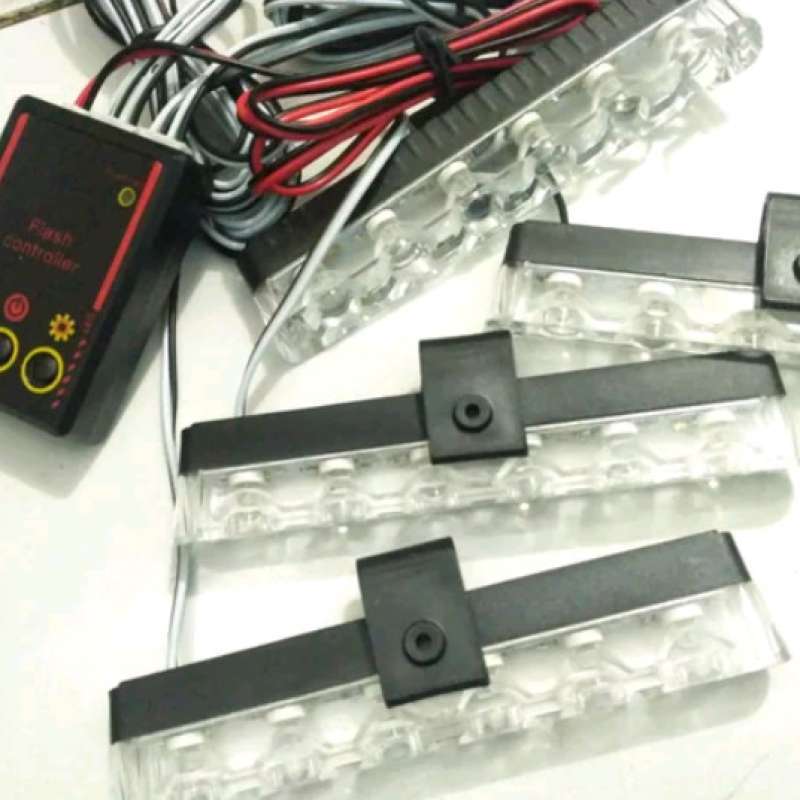 Promo Lampu Led Strobo Grill Slim 6 Mata Untuk Motor Dan Mobil. Garansi ...