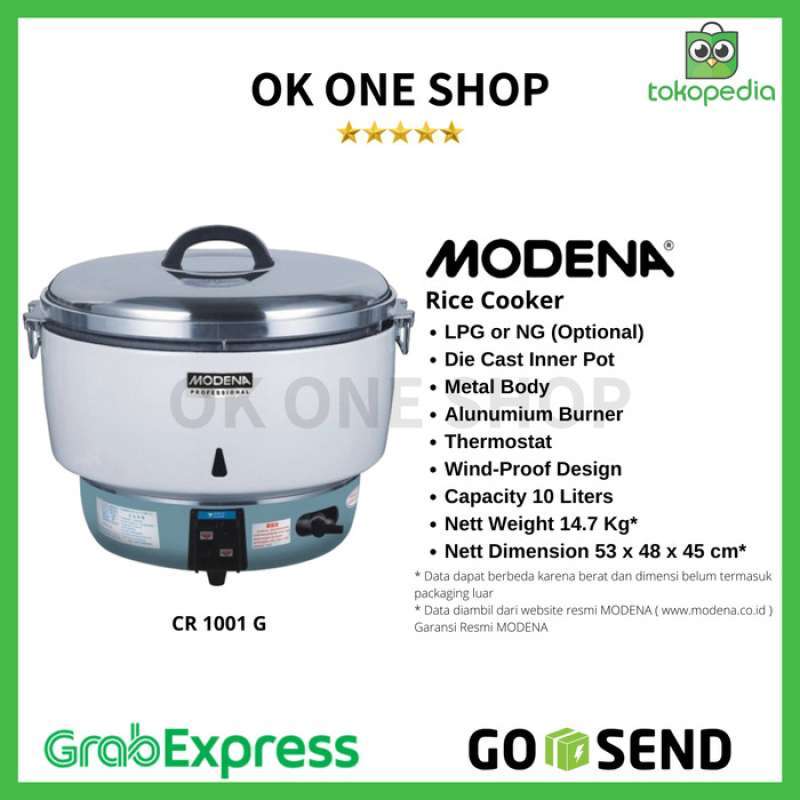Promo Modena Cr1001g Rice Cooker Gas / Lpg 10 Liter Diskon 4% Di Seller ...