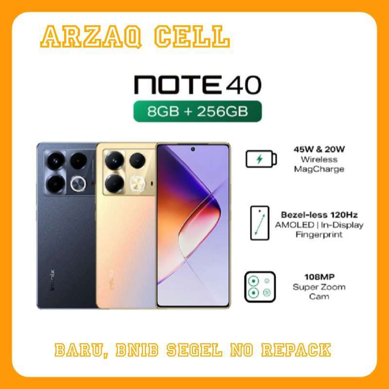 Jual Infinix Note 40 8/256 Gb - Gold Di Seller Arzaq Cell - Arzaq Cell ...