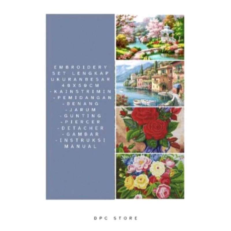 Jual Set Lengkap Kristik Ukuran Besar 40 X 50 Cm Motif Bunga Dan ...