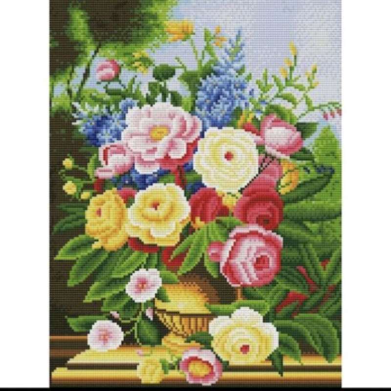 Jual Set Lengkap Kristik Ukuran Besar 40 X 50 Cm Motif Bunga Dan ...