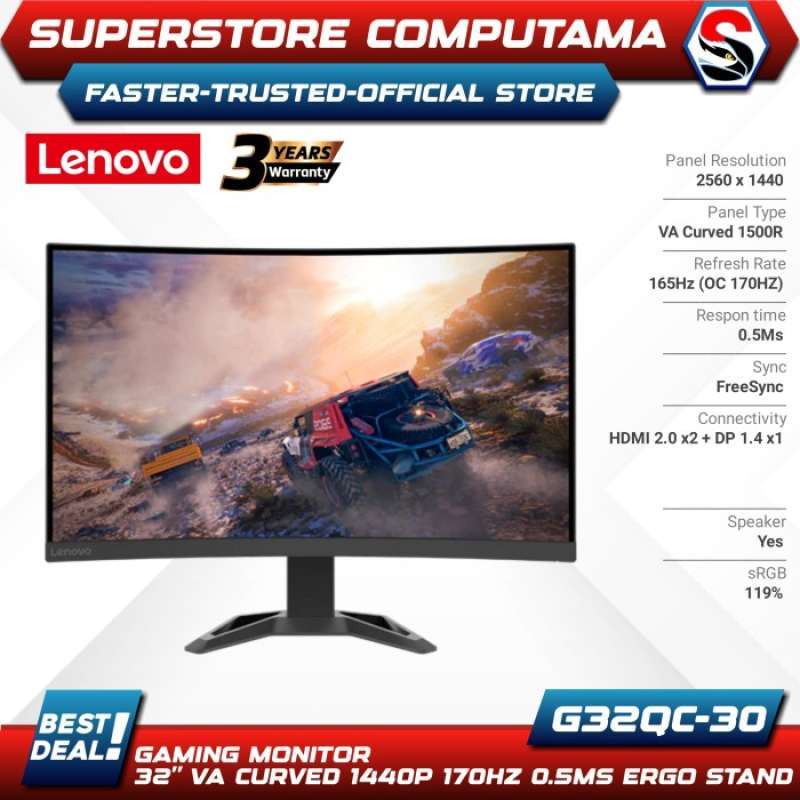 Promo Monitor G32qc-30 32 Va Qhd 2560 X 1440 165hz Hdmi Dp Speaker ...