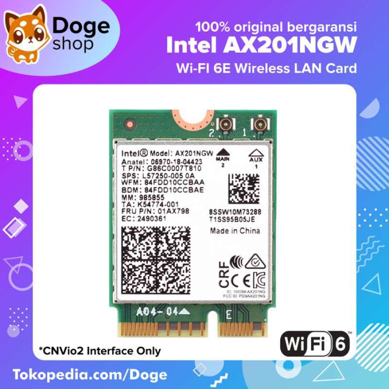 Promo Intel Wifi 6 Ax201 Wireless Card Bluetooth 5 M 2 Ngff Ax201ngw