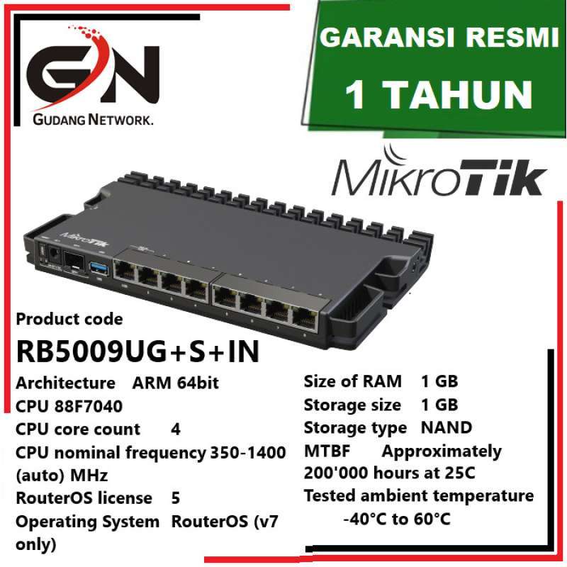 Promo Mikrotik Rb5009ug+s+in , 7 X Gigabit + 1 X 2.5g + 1 X Sfp+ Rb5009ug Diskon 23% Di Seller ...