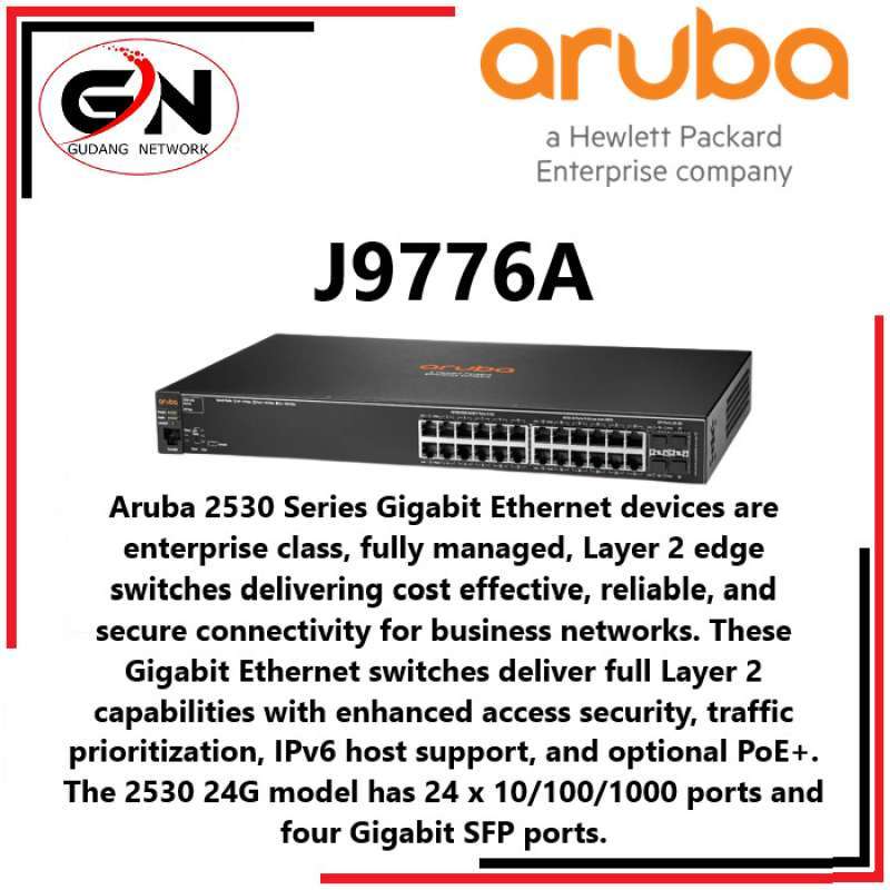 Promo E Aruba J9776a Switch 2530-24g Layer 2 Managed Switch Diskon 23% ...