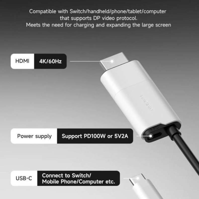 Jual Hagibis Switch Dock 4k For Nintendo Switch Oled Usb C To Hdmi Adapter - Hitam Putih Di ...