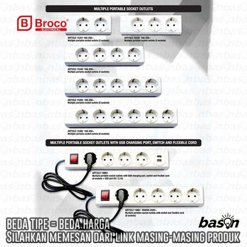 Promo Broco 15360 Stop Kontak Outbow 6 Lobang - 16a 250v Child ...