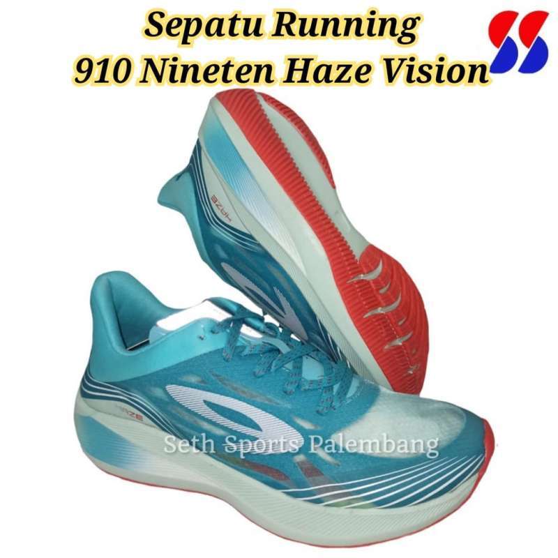 Jual Sepatu Running 910 Nineten Haze Vision Original - Biru Muda/putih ...