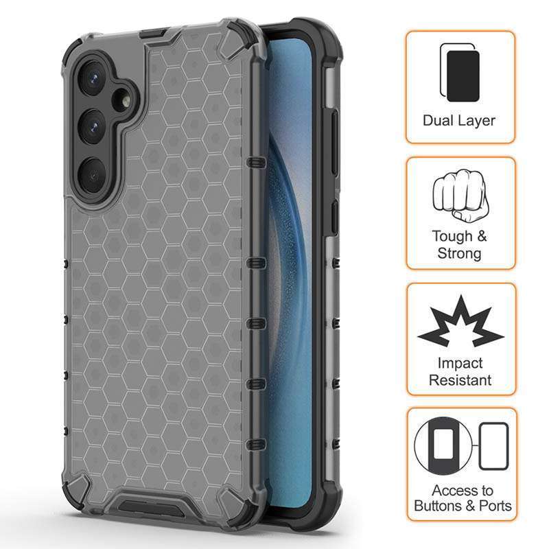 Promo Armor Honeycomb Case Samsung Galaxy A55 5g - Casing Anti Crack Clear Smoke Cover Diskon 15 ...