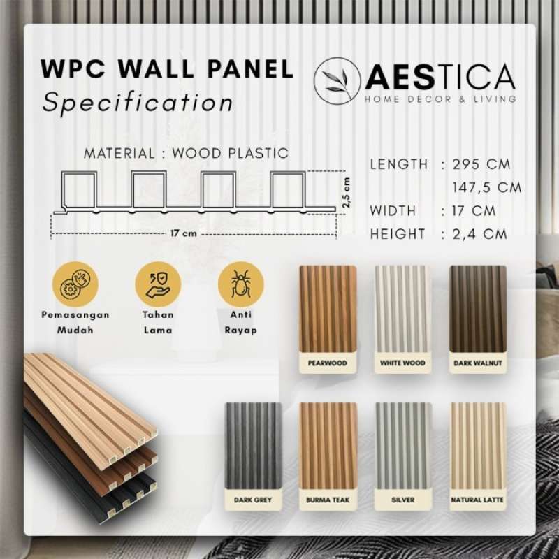 Promo Wpc Wood Wall Panel Series A 24mm Fluted 3m Dekor Dinding Kayu ...