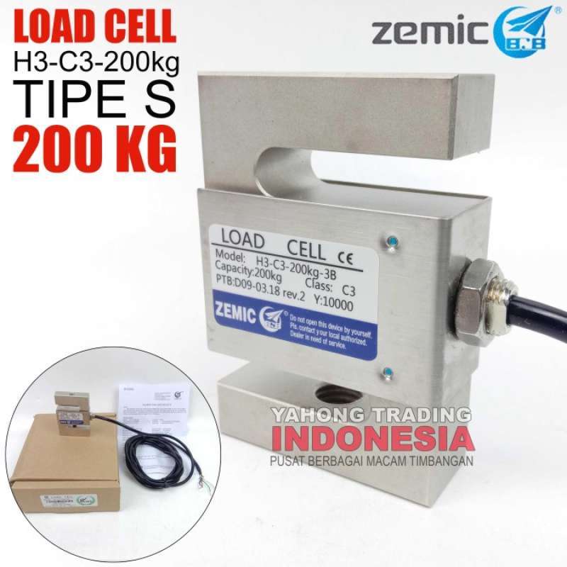 Promo Load Cell Zemic H3 C3 200kg Tipe S Loadcell Sensor Timbangan ...
