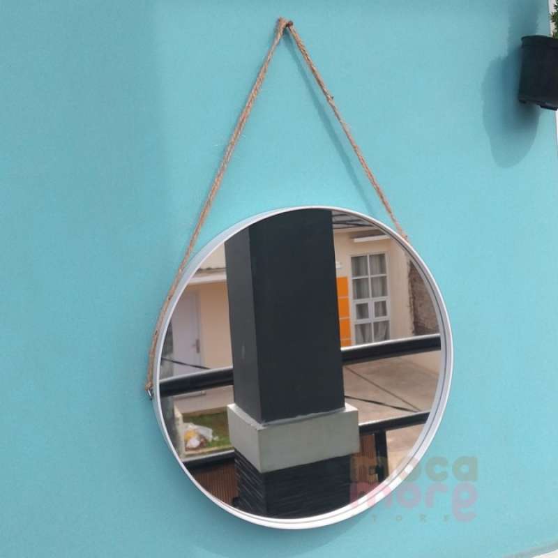 Promo Cermin Bulat Aesthetic - Kaca Cermin Gantung Tali Diskon 27% Di ...